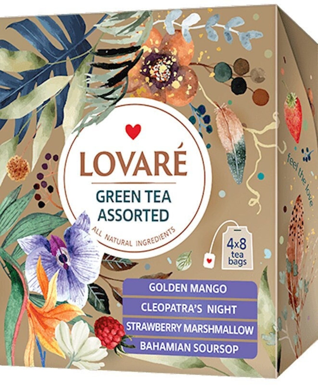 Lovare Tea Set GREEN TEA ASSORTED 32 Tea Bags Made in Ukraine All ...