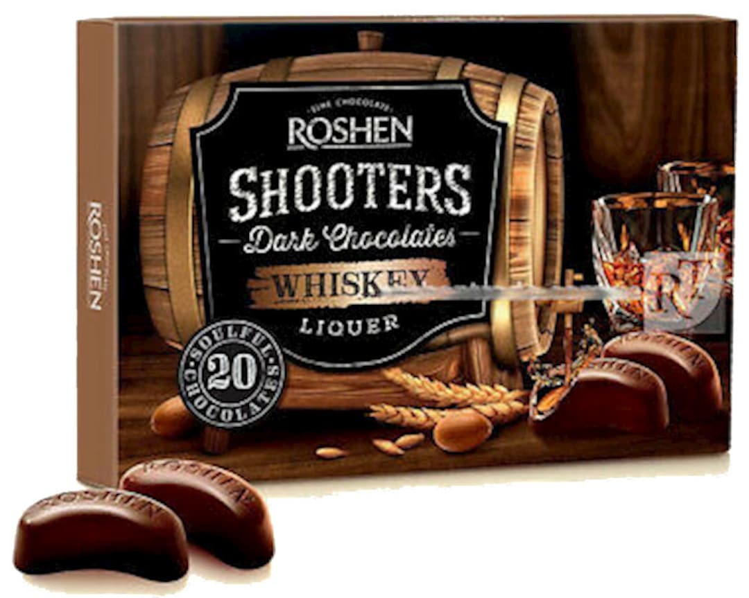 Roshen Chocolate *SHOOTERS* With WHISKEY 150g Gift Pack Made in Ukraine ...