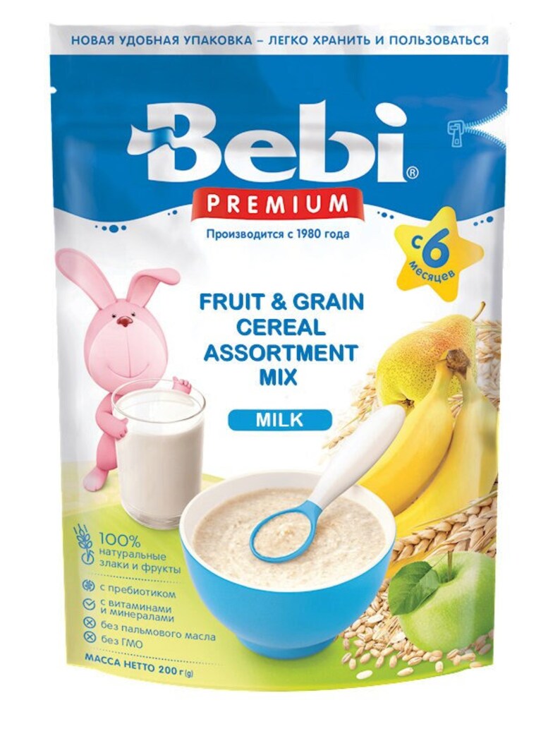 Bebi Fruit Assortment Grains (wheat & Rice) Banana Apple Pear 200g From ...