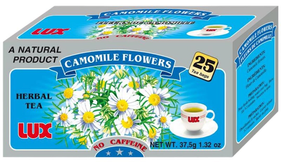 Lux Herbal Tea CAMOMILE No Caffeine 25 Tea Bags Made in Poland - Etsy