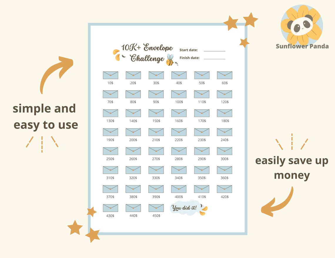 Printable Envelope Challenge Bundle Savings Challenge Cash - Etsy