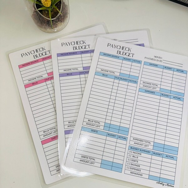 Cash Breakdown Sheet Budget Planner - Etsy