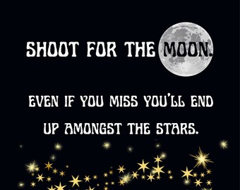 Shoot for the Moon Poster - Etsy
