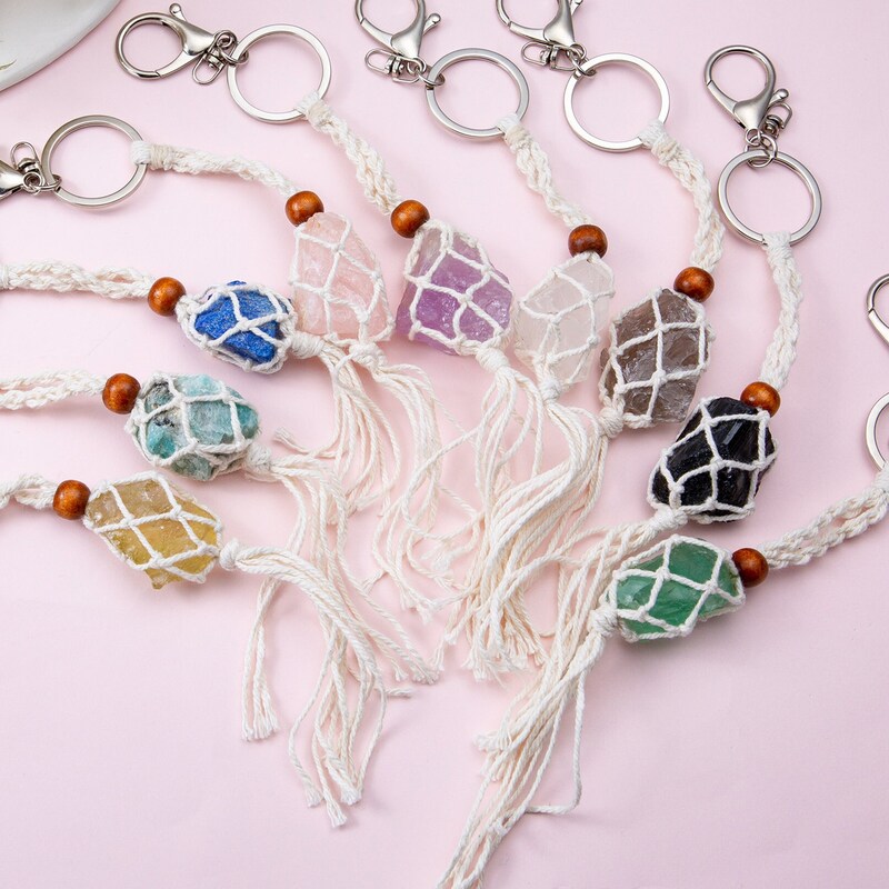 Gemstone Keychain - Etsy