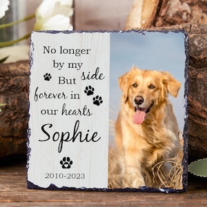 Custom Pet Memorial Photo Stone,personalized Photo Dog Cat Memorial ...
