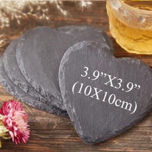 Set of 4 Slate Stone Drink Coasters,engraved Stone Coasters,custom ...
