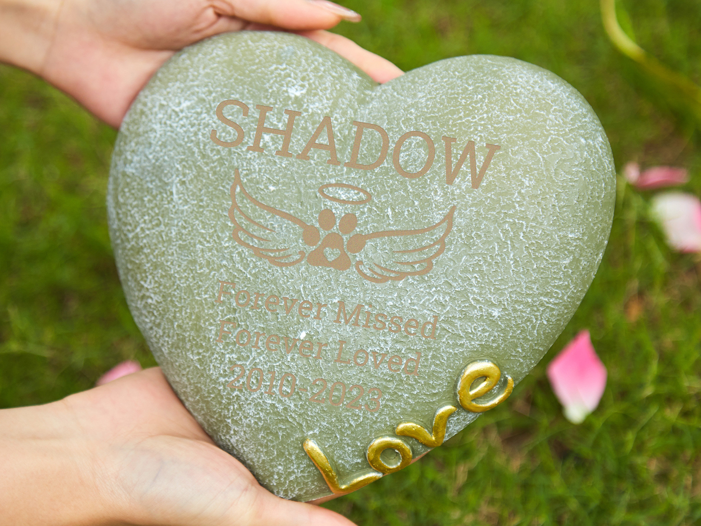 Custom Resin Pet Memorial Stone,personalized Dog Cat Memorial Garden ...