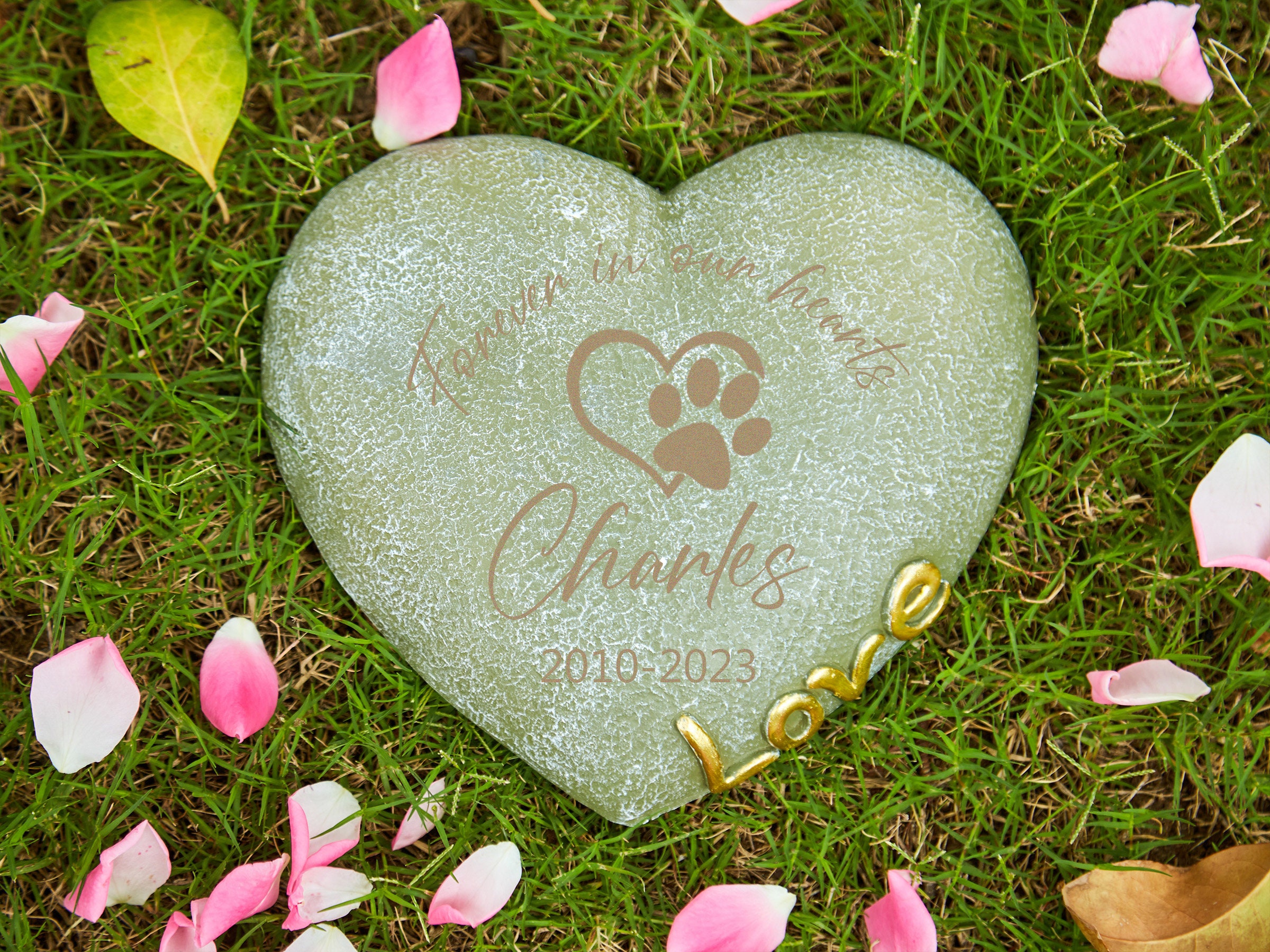 Custom Resin Pet Memorial Stone,personalized Dog Cat Memorial Garden ...