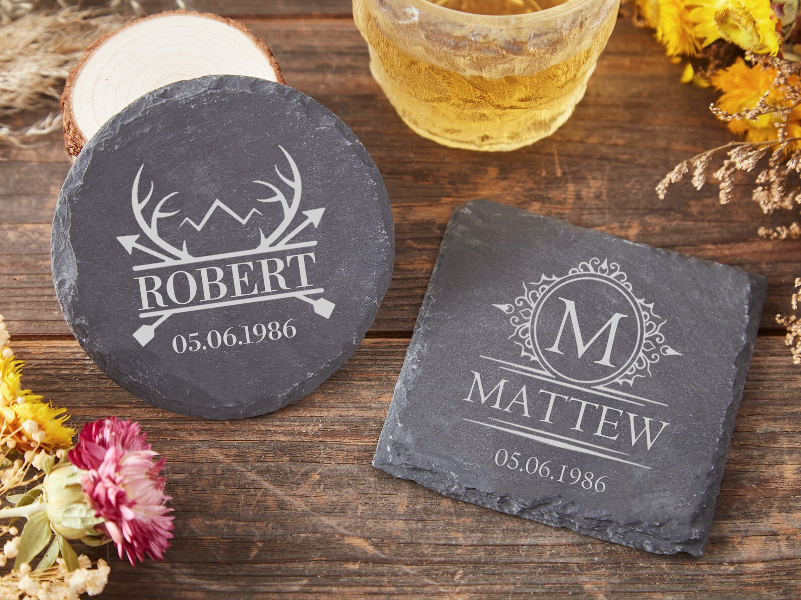 Personalized Stone Coasters,wedding Gifts,custom Slate Coasters ...