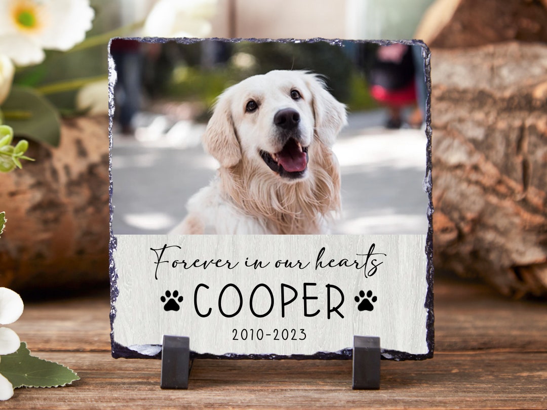 Custom Pet Memorial Photo Stone,personalized Photo Dog Cat Memorial ...