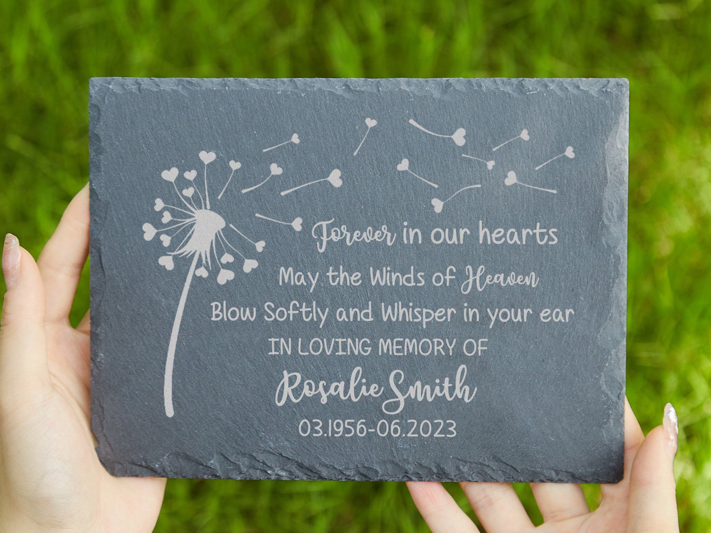 Personalized Memorial Stone Slate Grave Marker,Sympathy Gift sold by ...