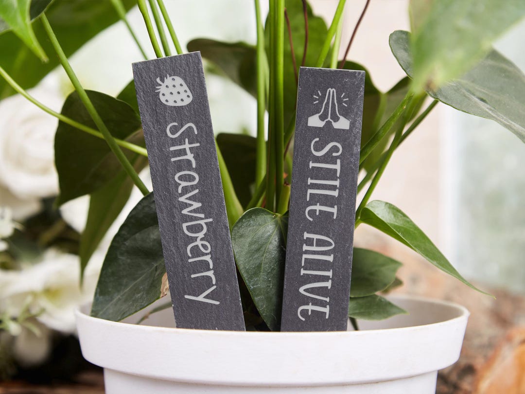Personalised Engraved Slate Garden Sign Custom Text Herb Allotment Sign ...