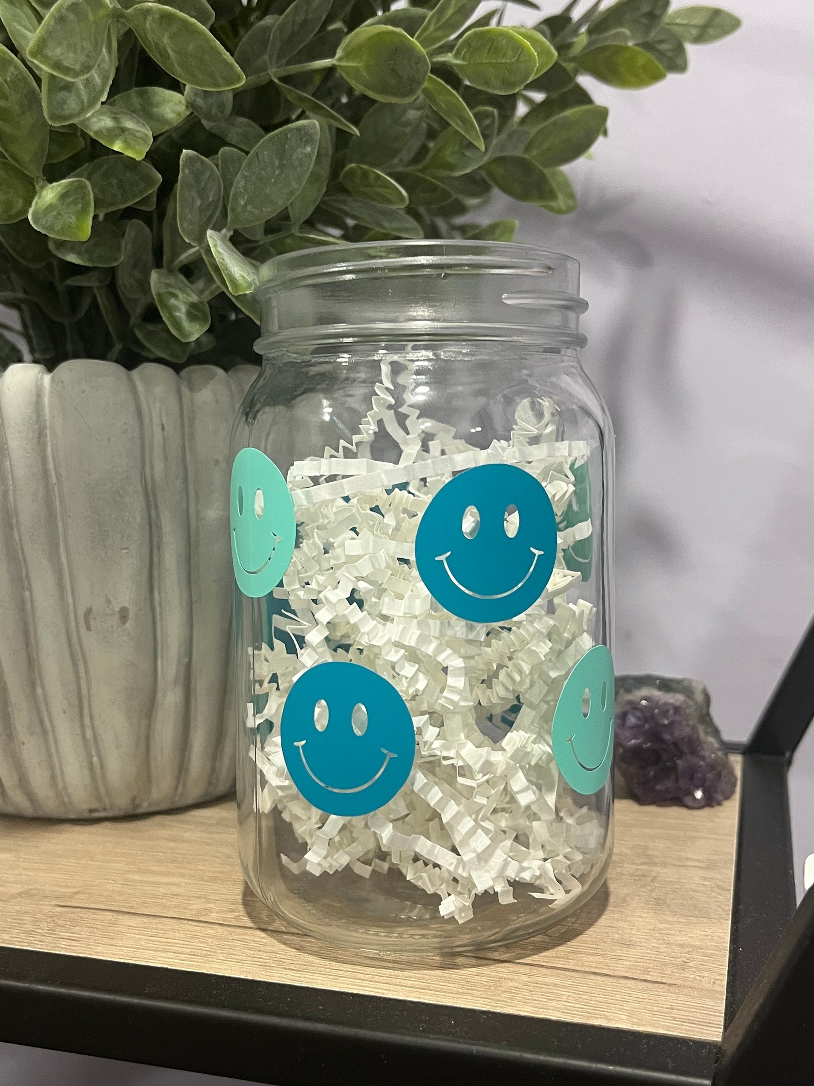 Smiley Customizable Initial Iced Coffee Mason Jar - Etsy