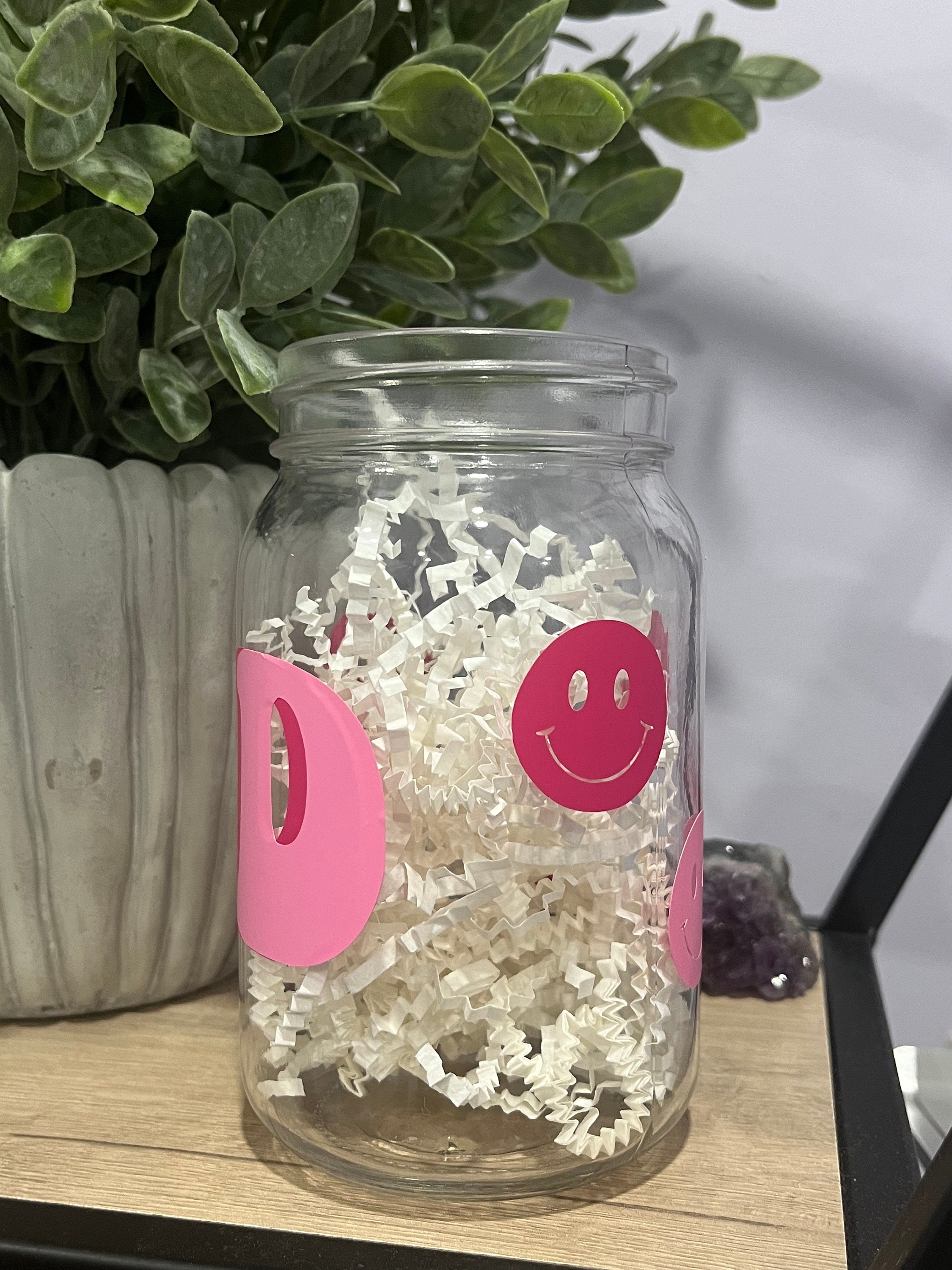 Smiley Customizable Initial Iced Coffee Mason Jar - Etsy