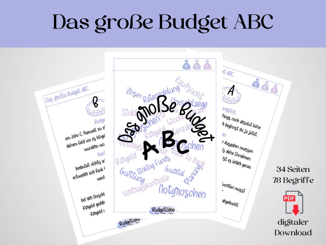 The Big Budget ABC | Digital Download | Envelope Method | Budget ...