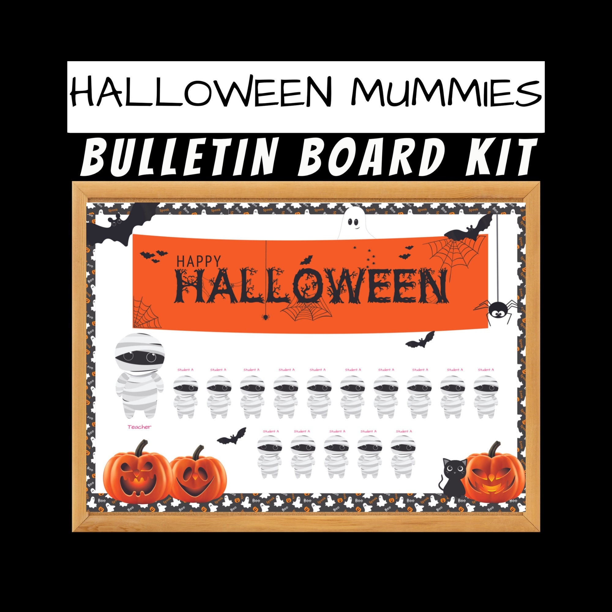 Halloween Fall Pumpkins Bulletin Board Kit or Classroom Door Decor ...