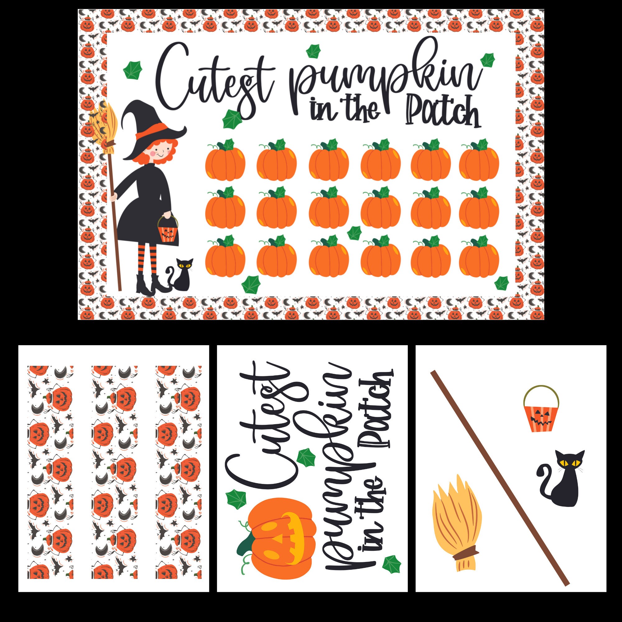 Halloween Fall Pumpkins Bulletin Board Kit or Classroom Door Decor ...