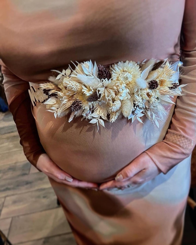 Dried Floral Bump Sash Custom Made - Etsy