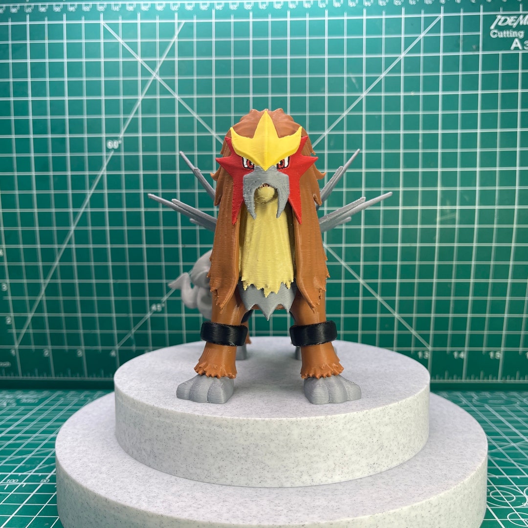 Entei Pokemon Figure 3D Printed Regular and Shiny Collectible | Pokemon ...