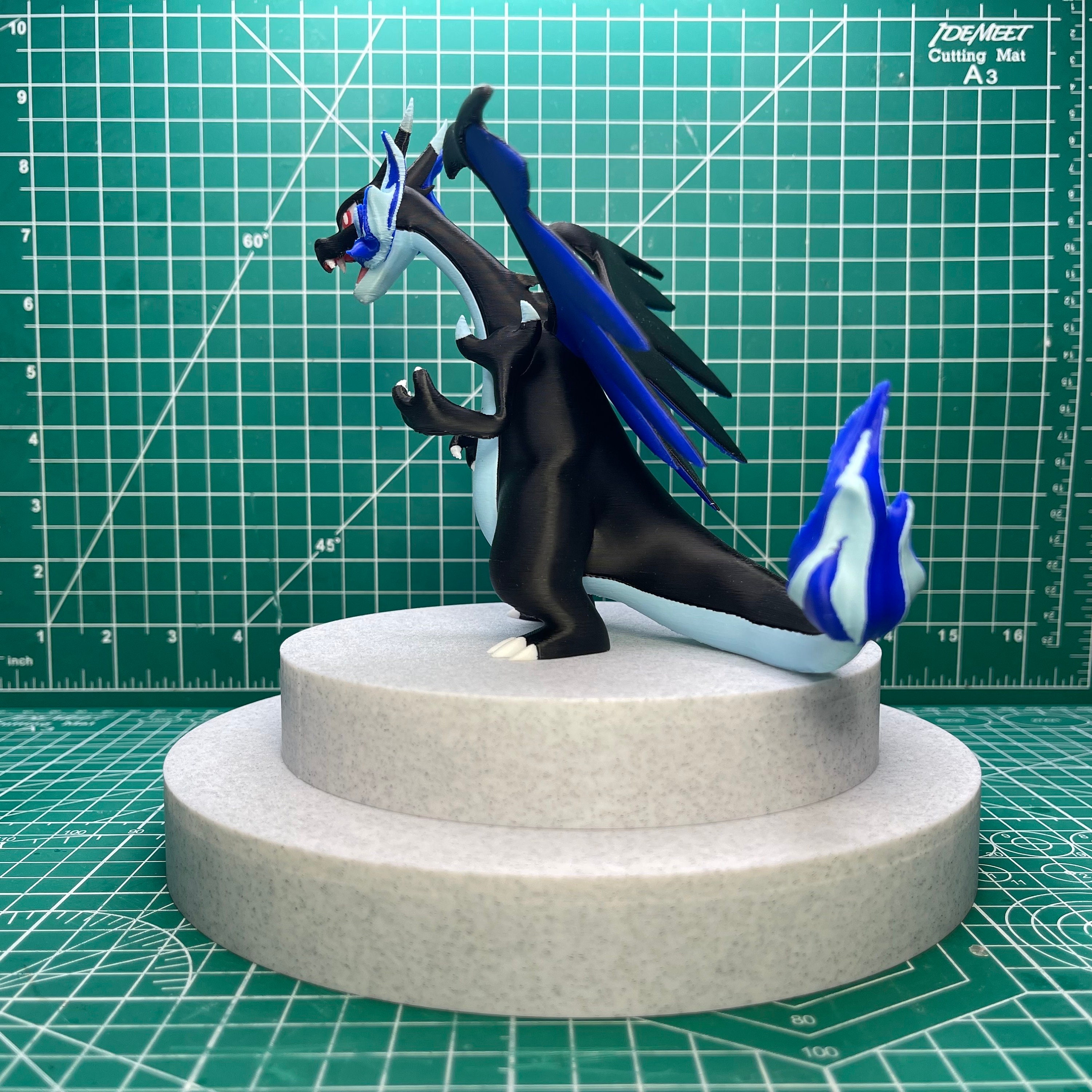 3D Printed Mega Charizard X Figure - Etsy