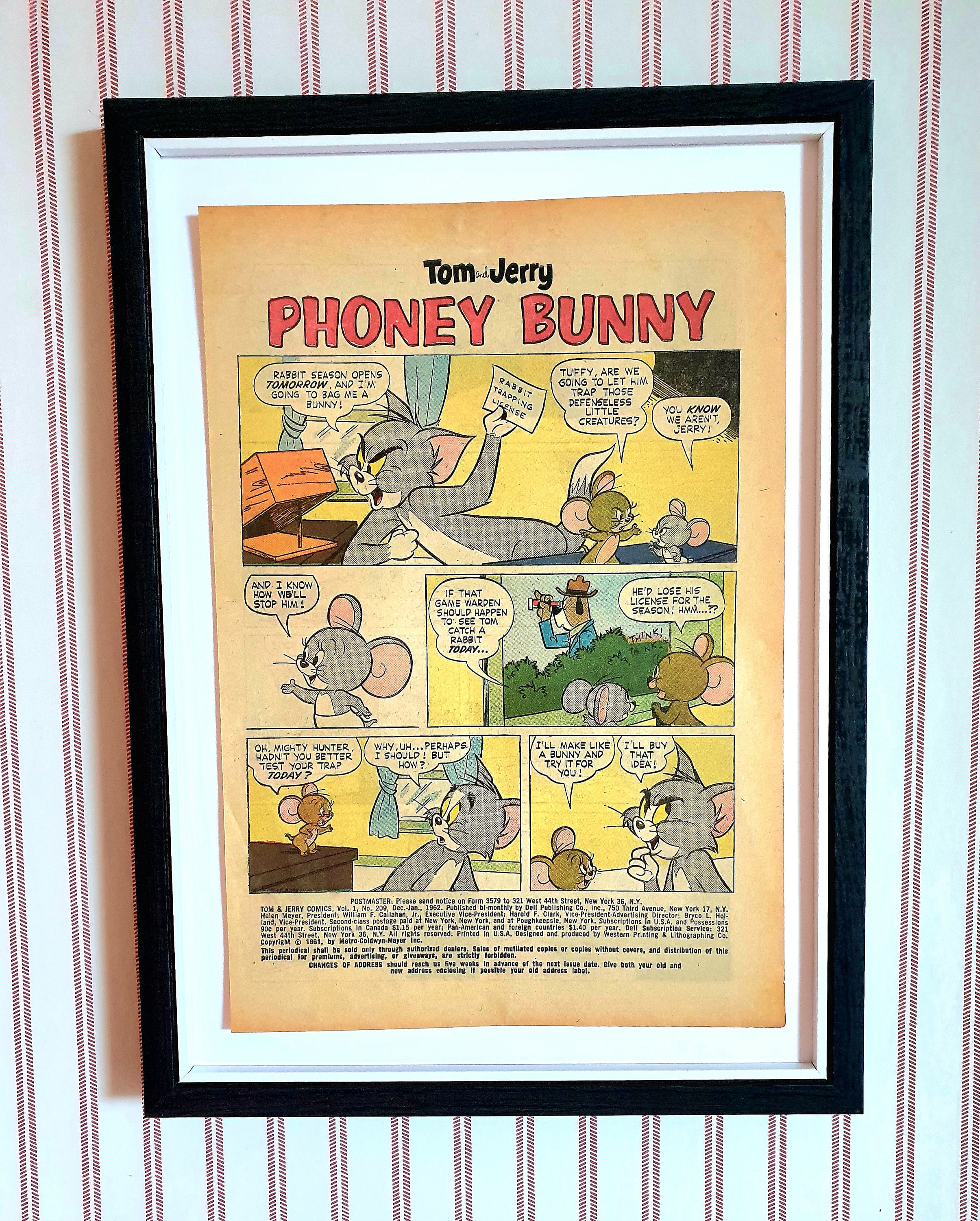 Original Vintage Tom and Jerry Prints 1961, Retro, Vintage Art, Gallery ...