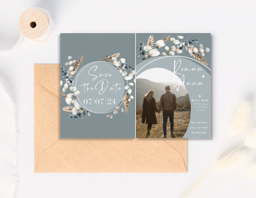 Minimalist Wedding Invitation, Template Set, Minimalist Wedding ...