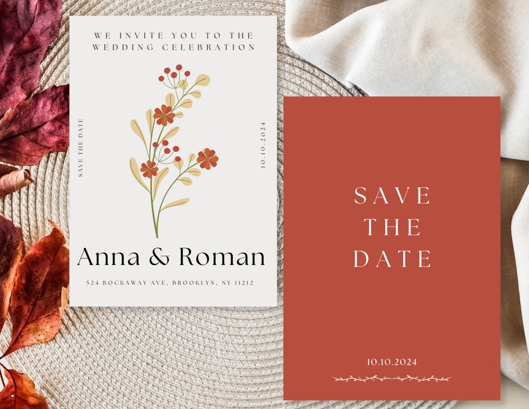 Photo Wedding Invitation Template Download Modern Wedding Invite With ...