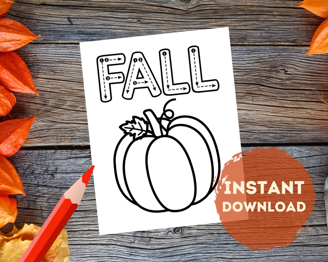 Fall Letter Tracing Page Coloring Page Coloring Page for Kids ...