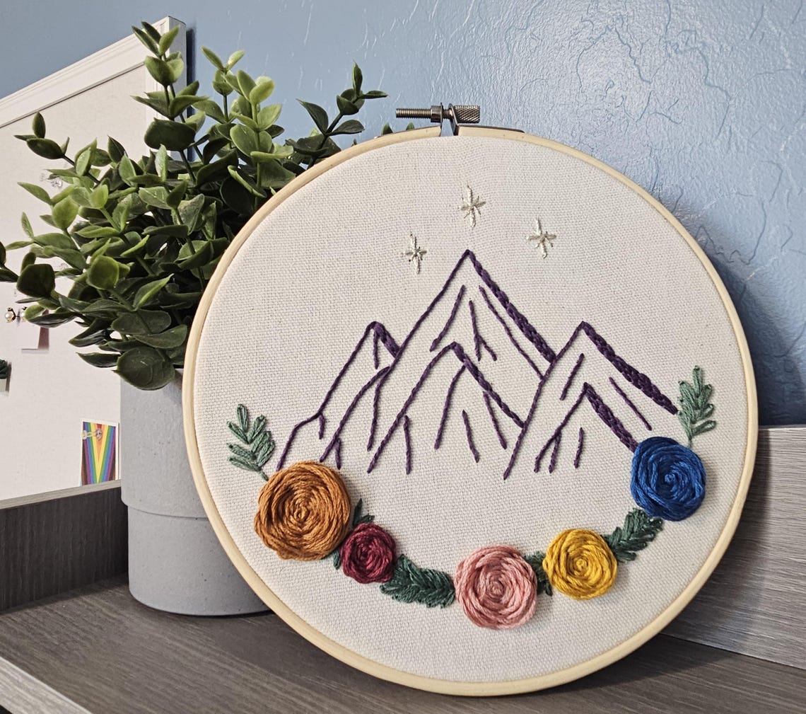 ACOTAR Mountain Embroidery Hoop: Handmade Floral Decor - Etsy