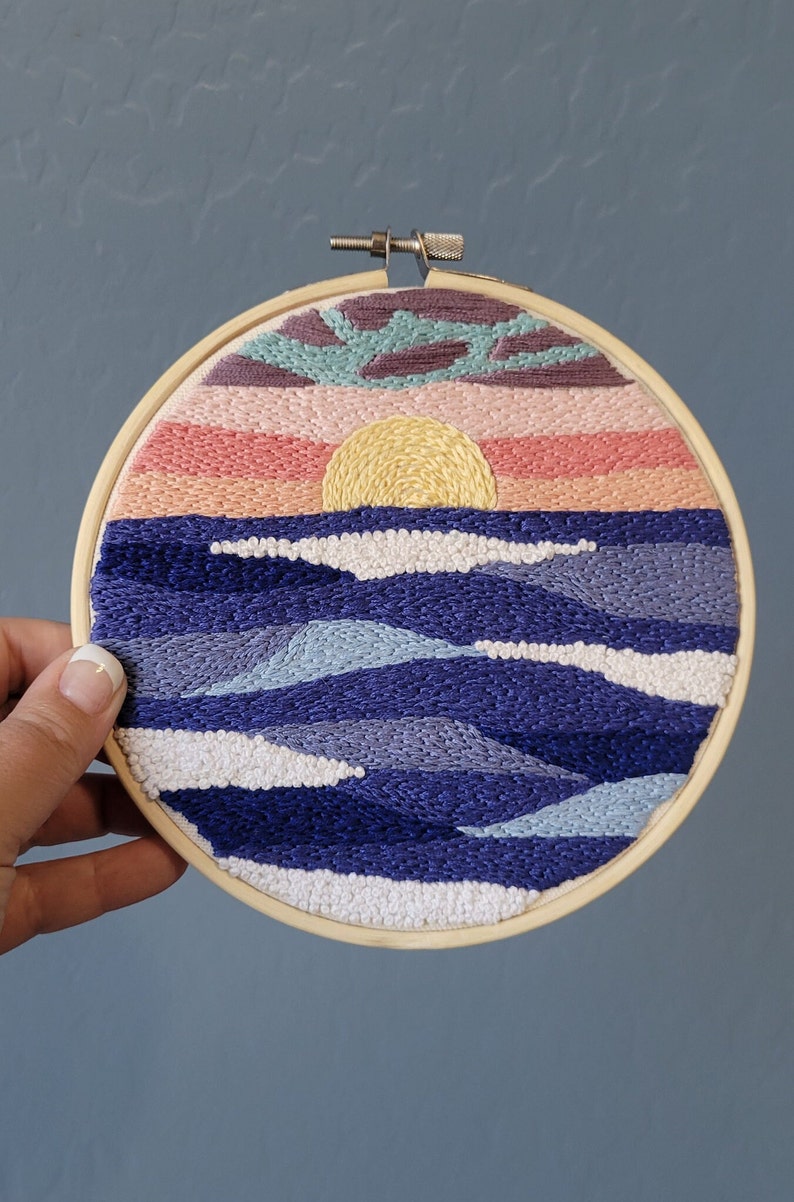 Ocean Sunset Hand Embroidery Seascapes - Etsy