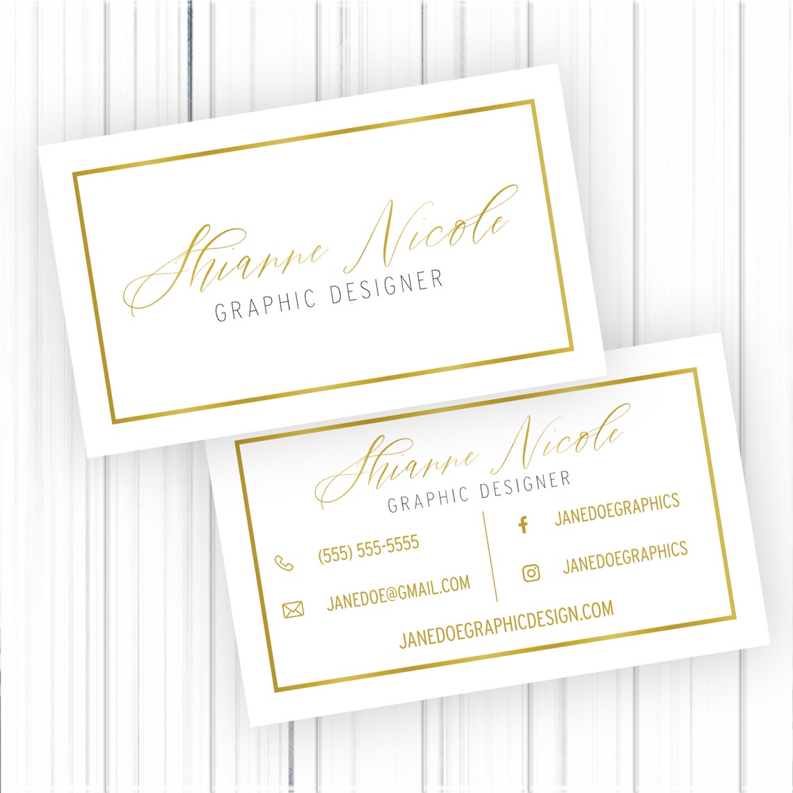 Gold Business Card | Custom Print-ready Business Card | Printable ...