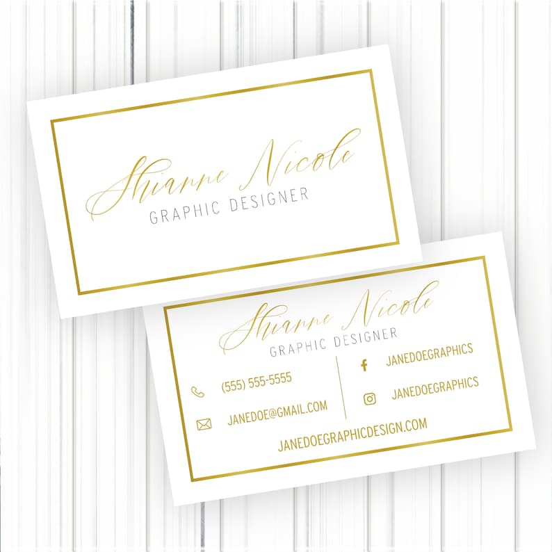 Gold Business Card | Custom Print-ready Business Card | Printable ...