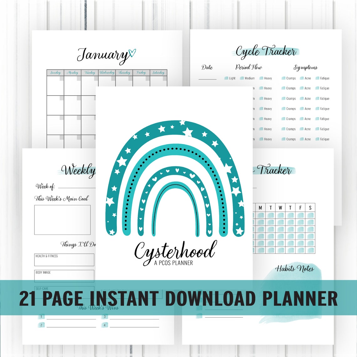 PCOS Planner | Daily Planner | Monthly Planner | Period Tracker | Self ...