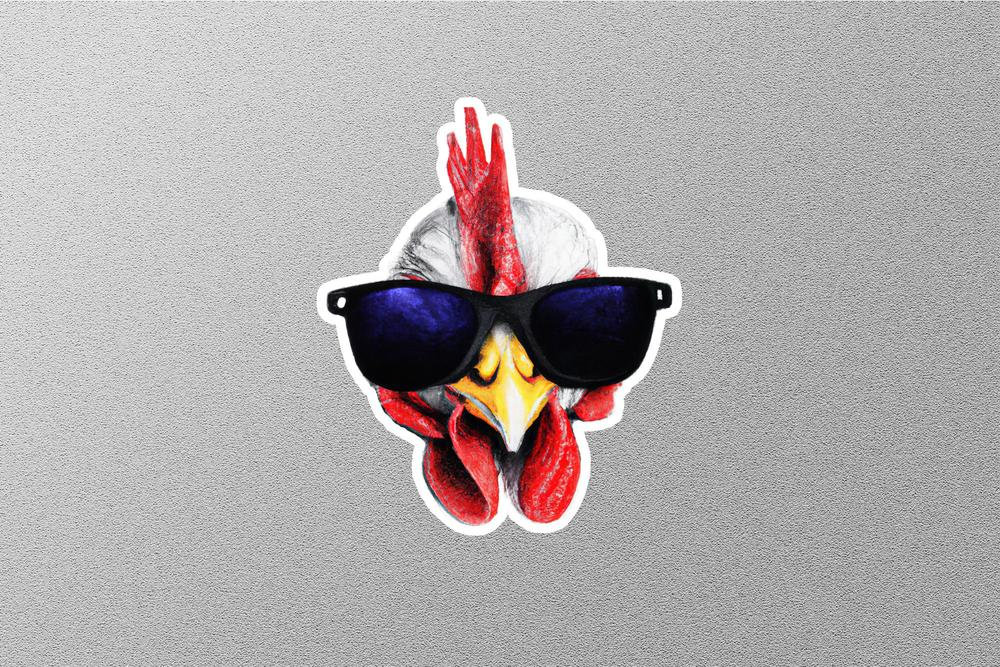 Chicken Sticker, Funny Chicken Gift, Cool Chicken Portrait, Farm Animal ...