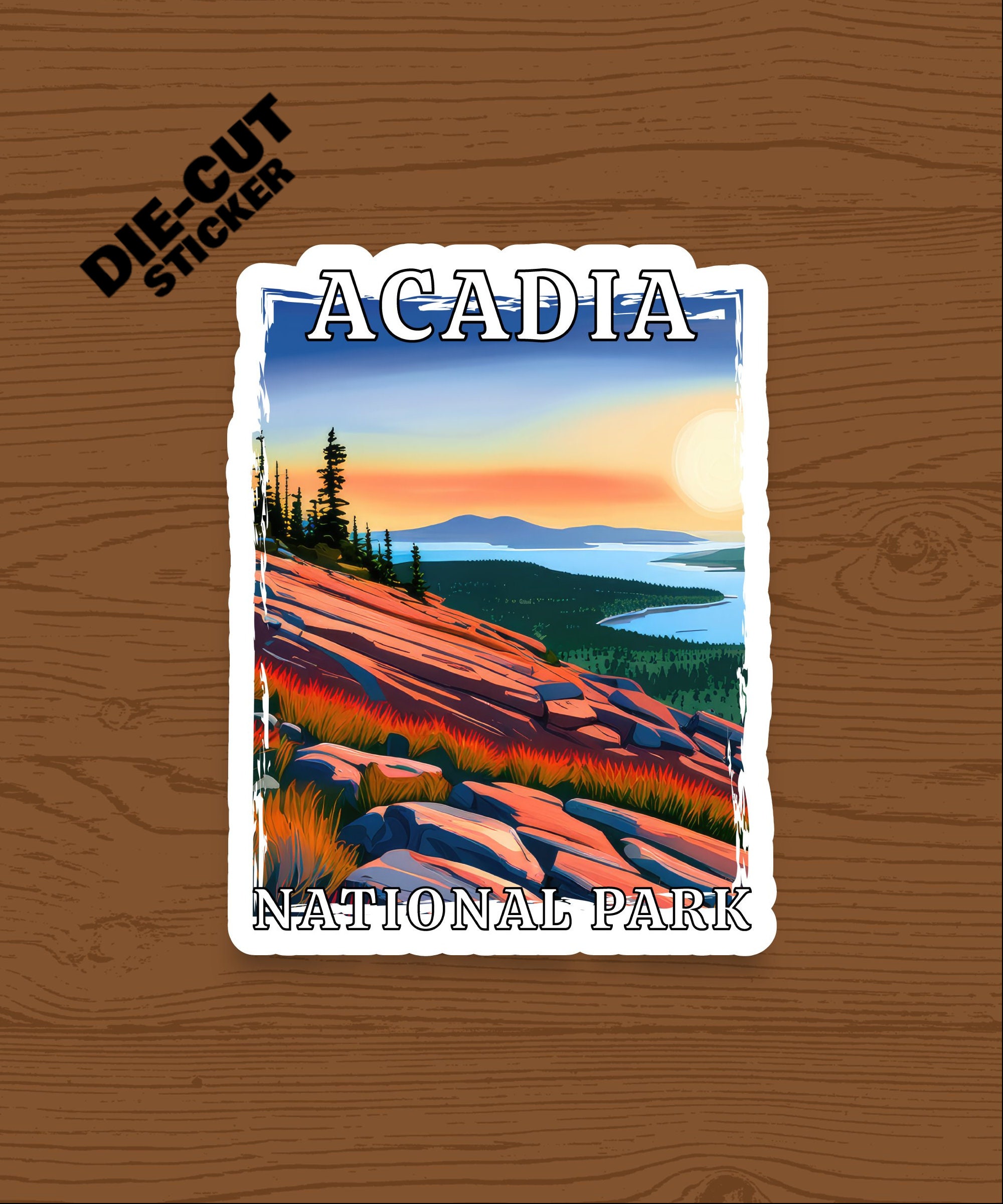 Acadia National Park Maine Sticker, Camping Sticker, Car Decal, Acadia ...