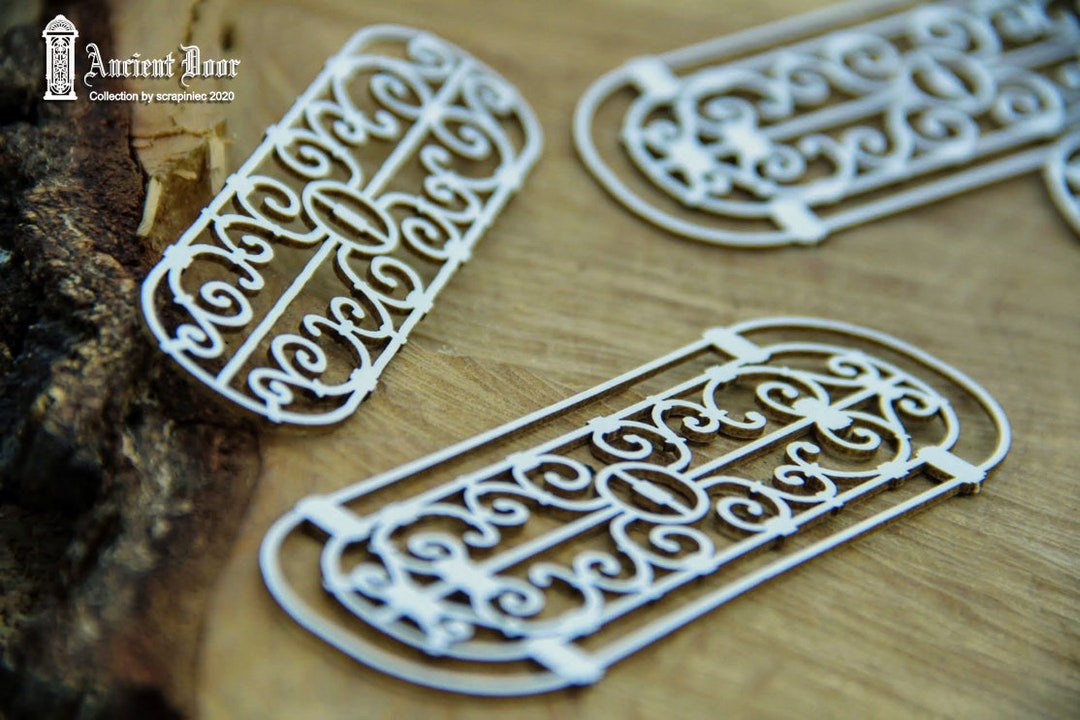 Ancient Door Openwork 01 Decorative Ornament, Chipboard, Scrapiniec - Etsy