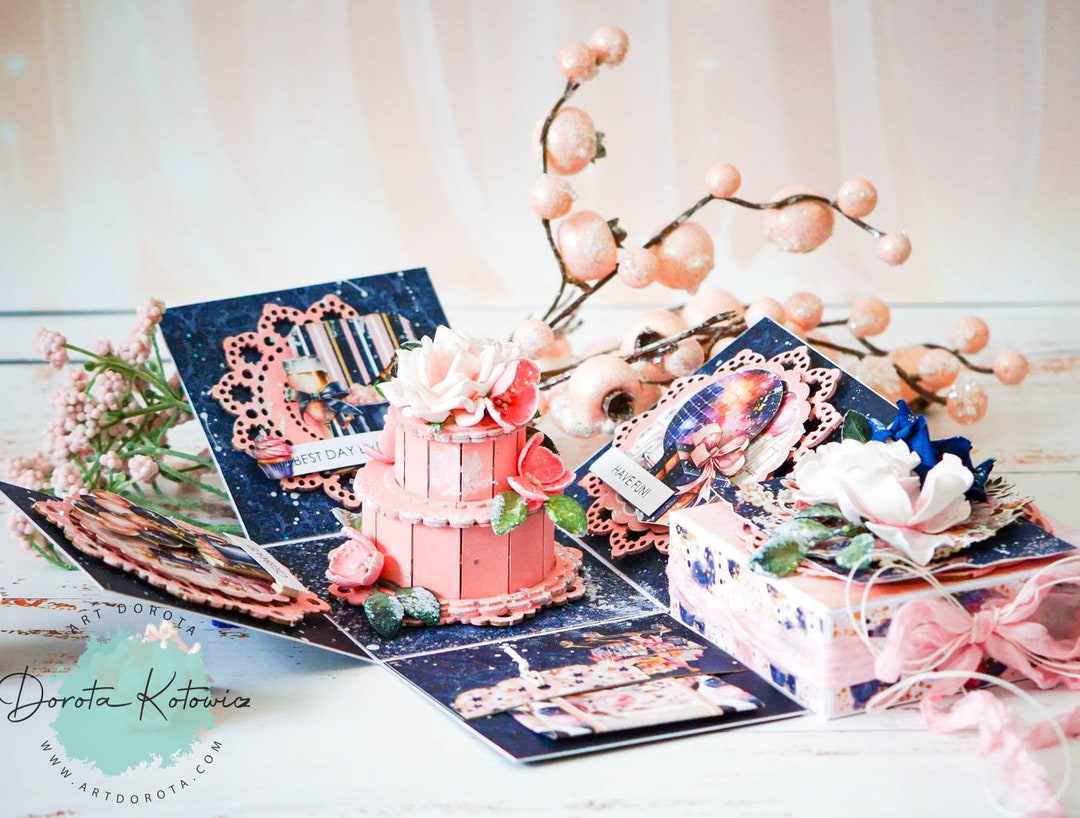 Happy Birthday Exploding Box, Card, Gift, Scrapbooking, Handmade - Etsy