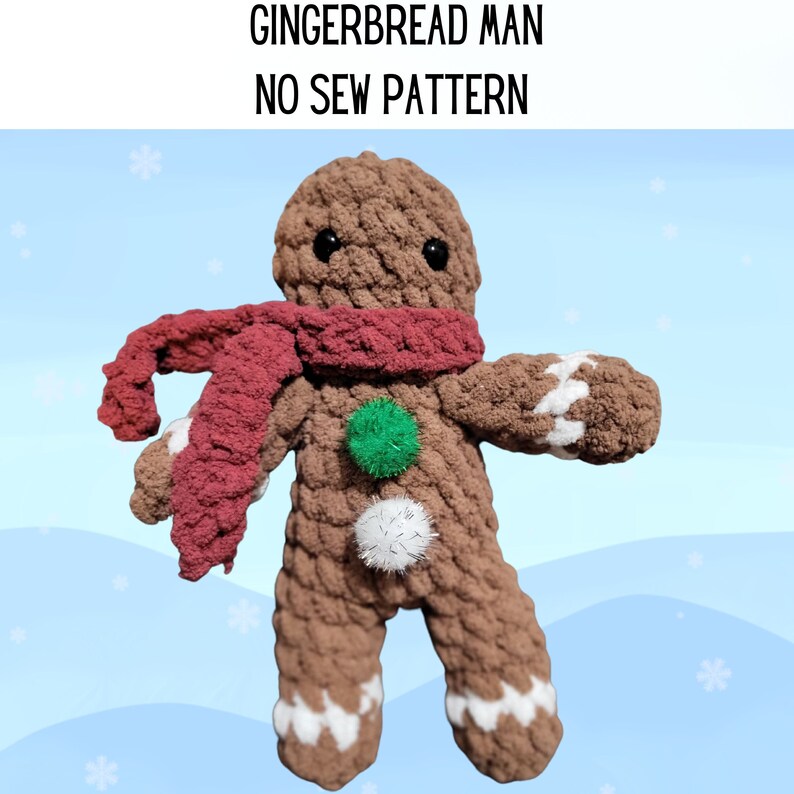 No Sew Gingerbread Man Pattern Digital Download Christmas Crochet ...