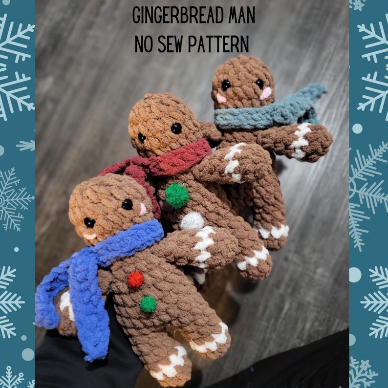 No Sew Gingerbread Man Pattern Digital Download Christmas Crochet ...