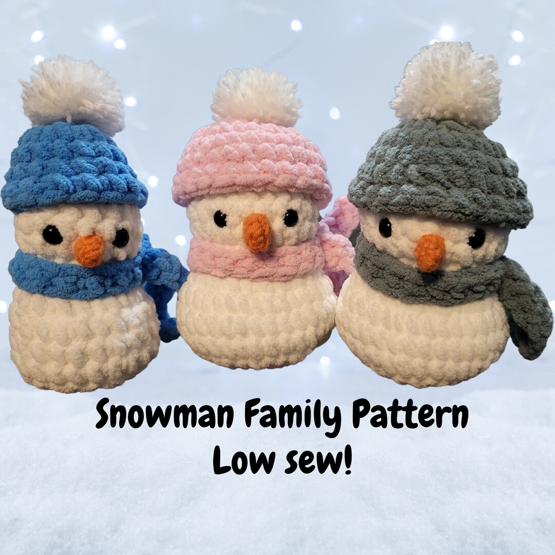 Low Sew Snowman Family Crochet Pattern Amigurumi Christmas PDF - Etsy