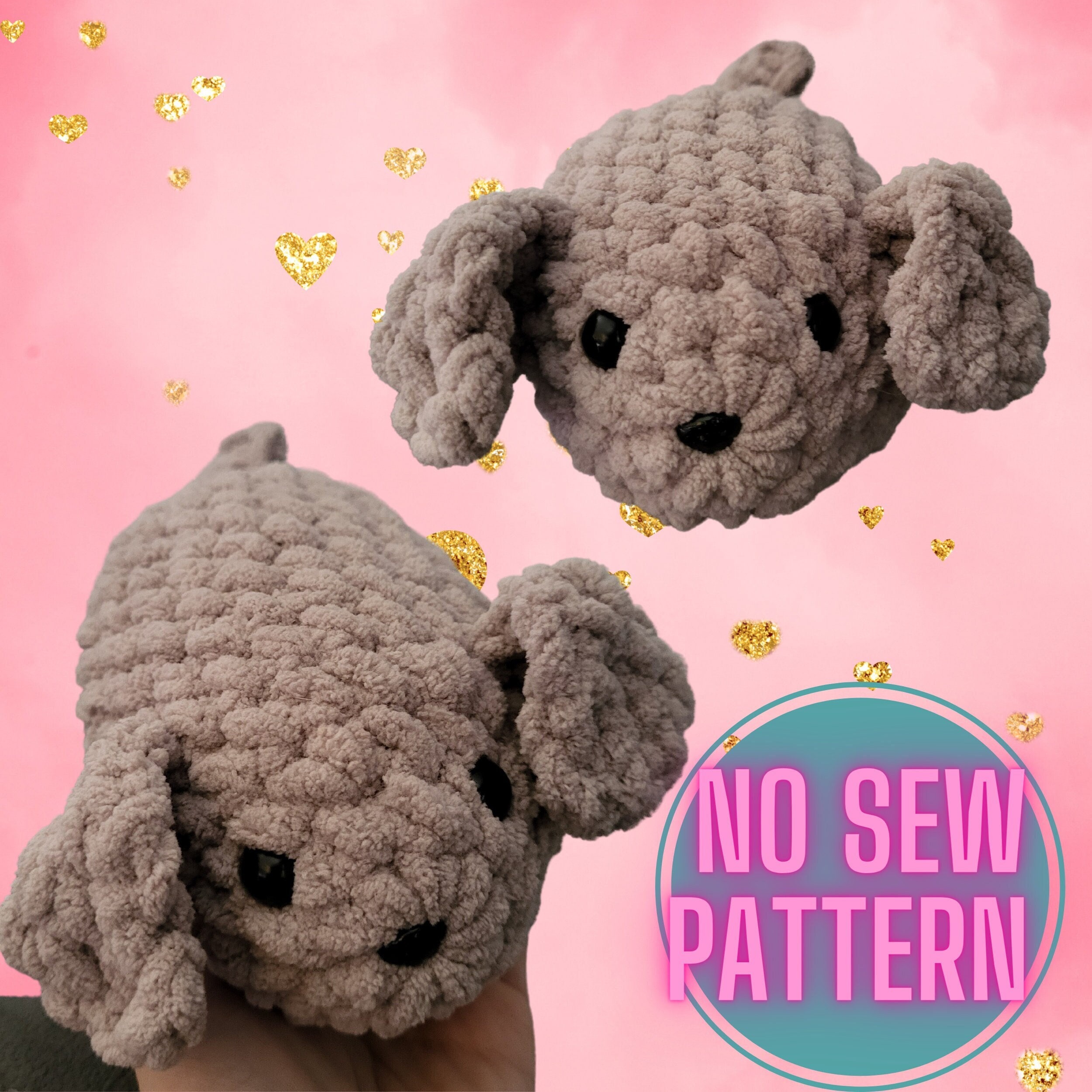 No Sew Chunky Puppy Dog Crochet Pattern Amigurumi Digital File Download ...