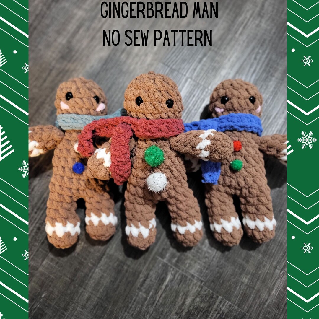 No Sew Gingerbread Man Pattern Digital Download Christmas Crochet ...