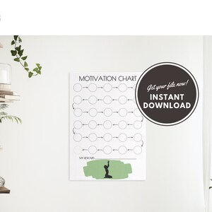 Yoga Printable Green Motivation Chart Reward Chart for - Etsy