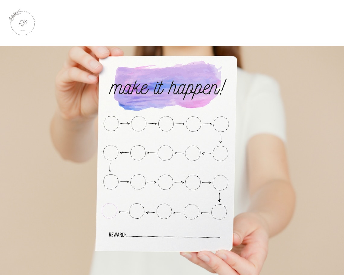 Printable Motivation Chart One Day at a Time, Reward Chart for Adults ...