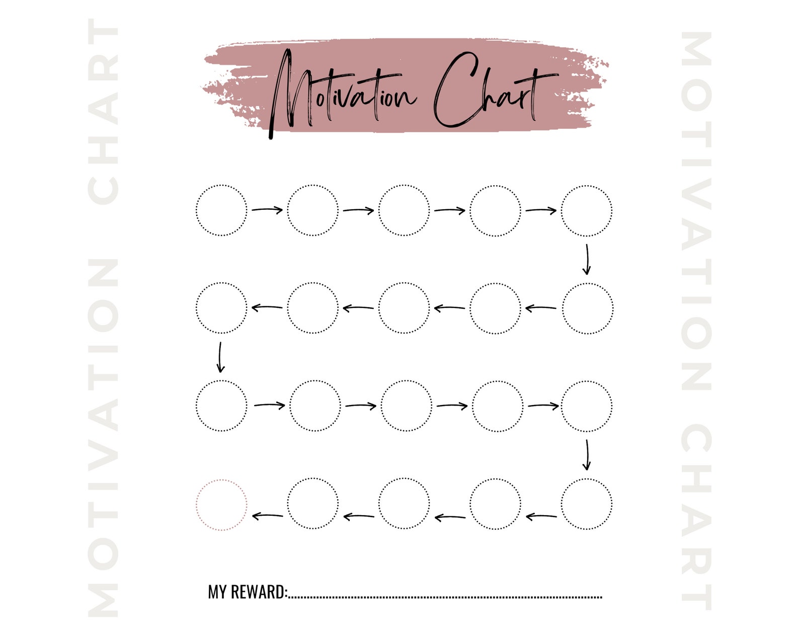 Minimalistic Printable Motivation Charts Bundle, Neutral Printable ...