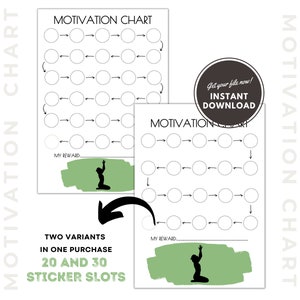Yoga Printable Green Motivation Chart Reward Chart for - Etsy