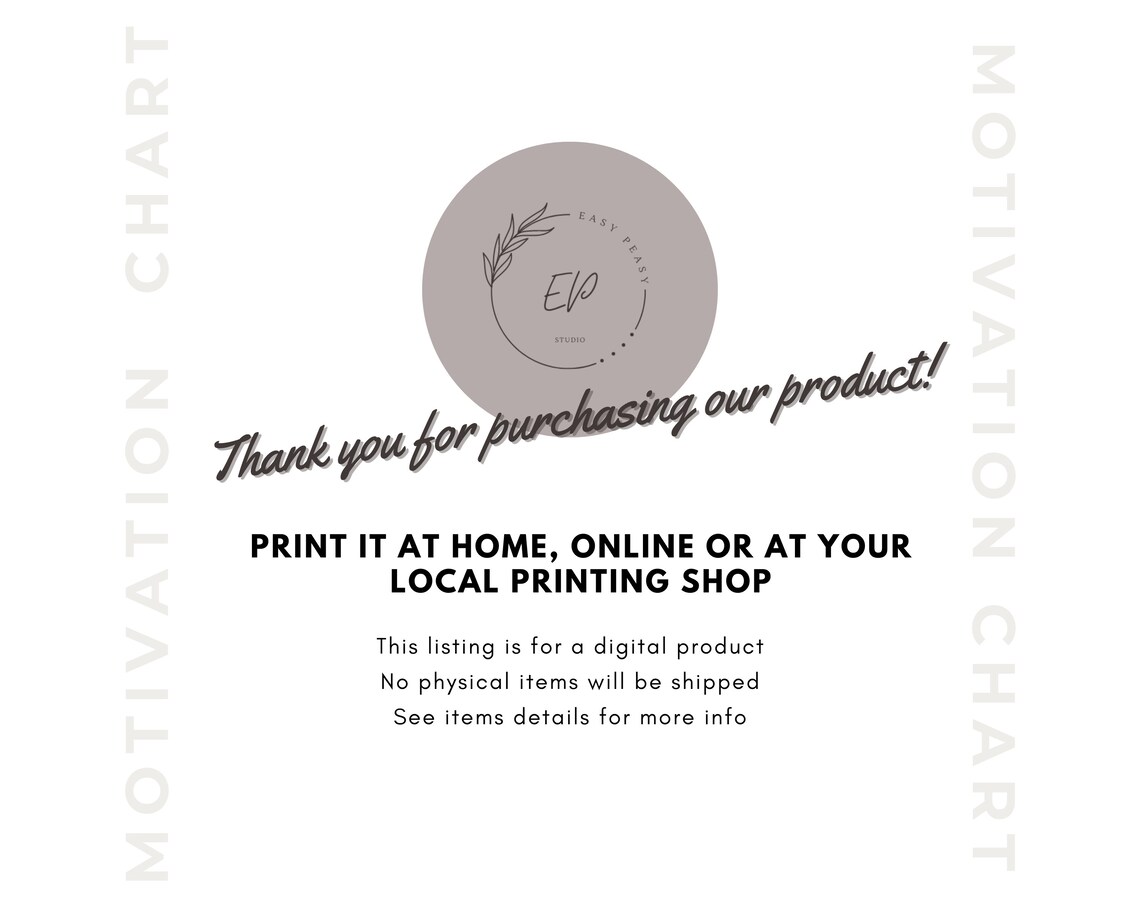 Minimalistic Printable Motivation Charts Bundle, Neutral Printable ...