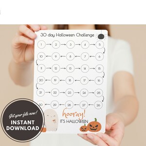 30 Day Halloween Challenge Printable Motivation Chart Adults - Etsy