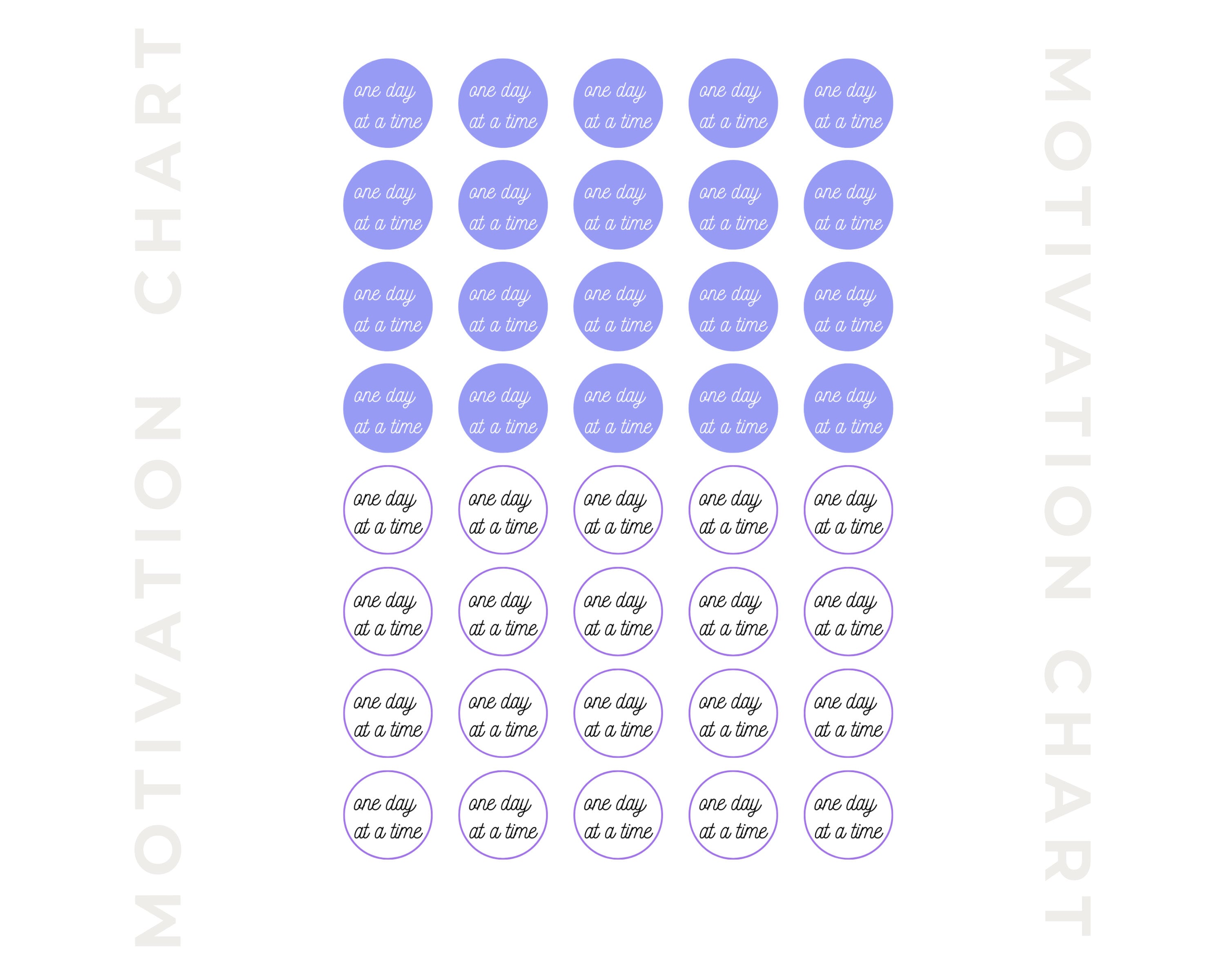 Printable Motivation Chart One Day at a Time, Reward Chart for Adults ...