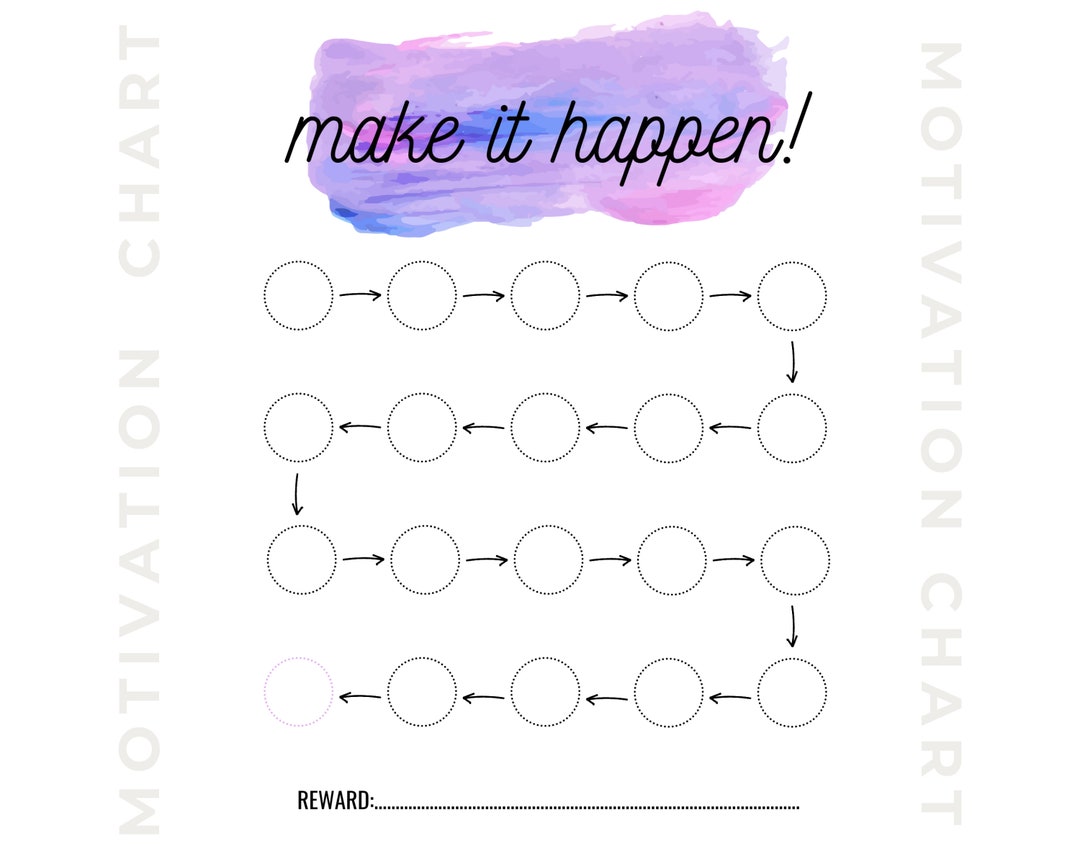 Printable Motivation Chart One Day at a Time, Reward Chart for Adults ...